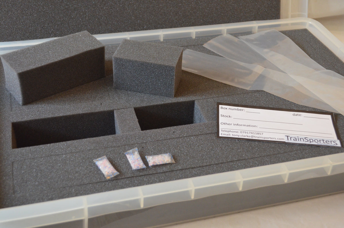 Foam Only - O Gauge 20 Litre box with up to 12 slots for wagons, low h ...